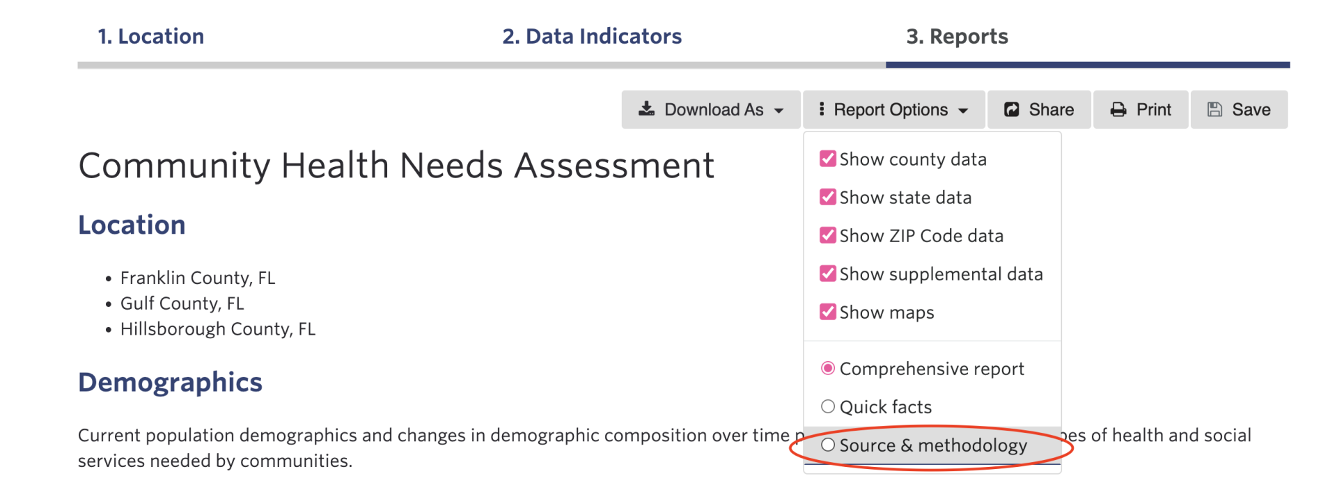 How to Find Indicator Source Information in the Community Needs Assessment - SparkMap