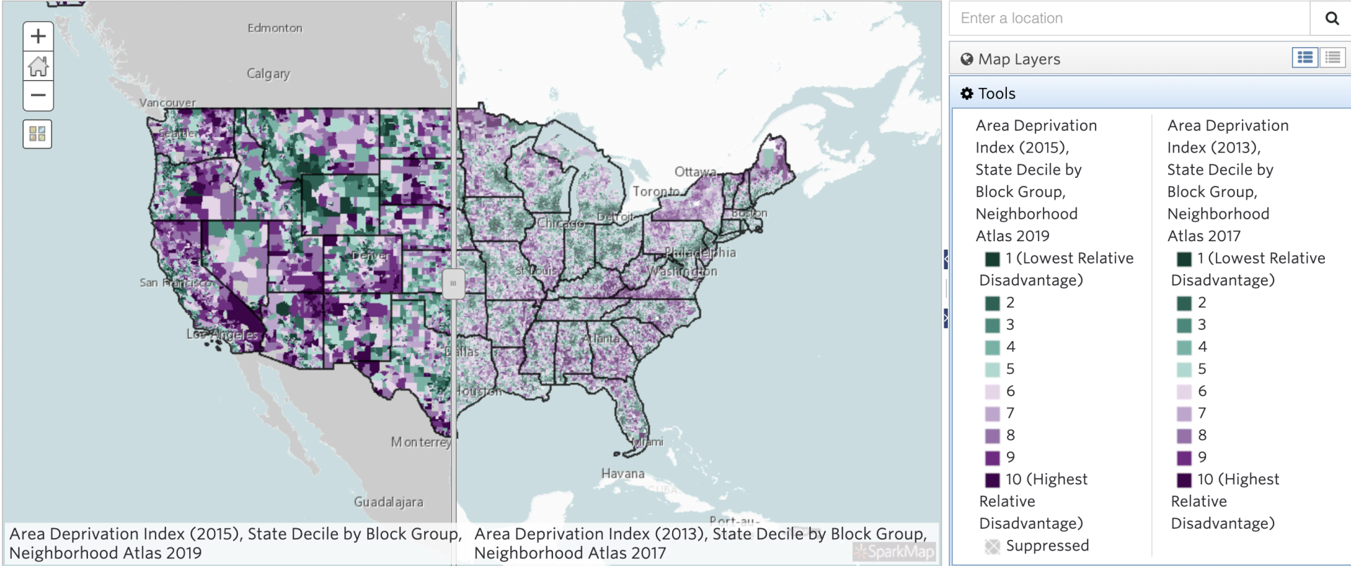 How to Use the Swipe Layer Tool - SparkMap