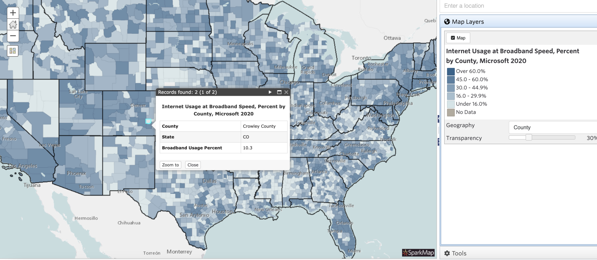 All About Broadband - SparkMap