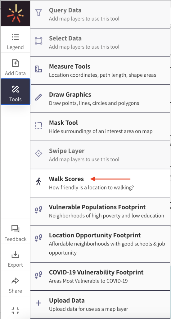 How to Use the Walk Scores Tool - SparkMap