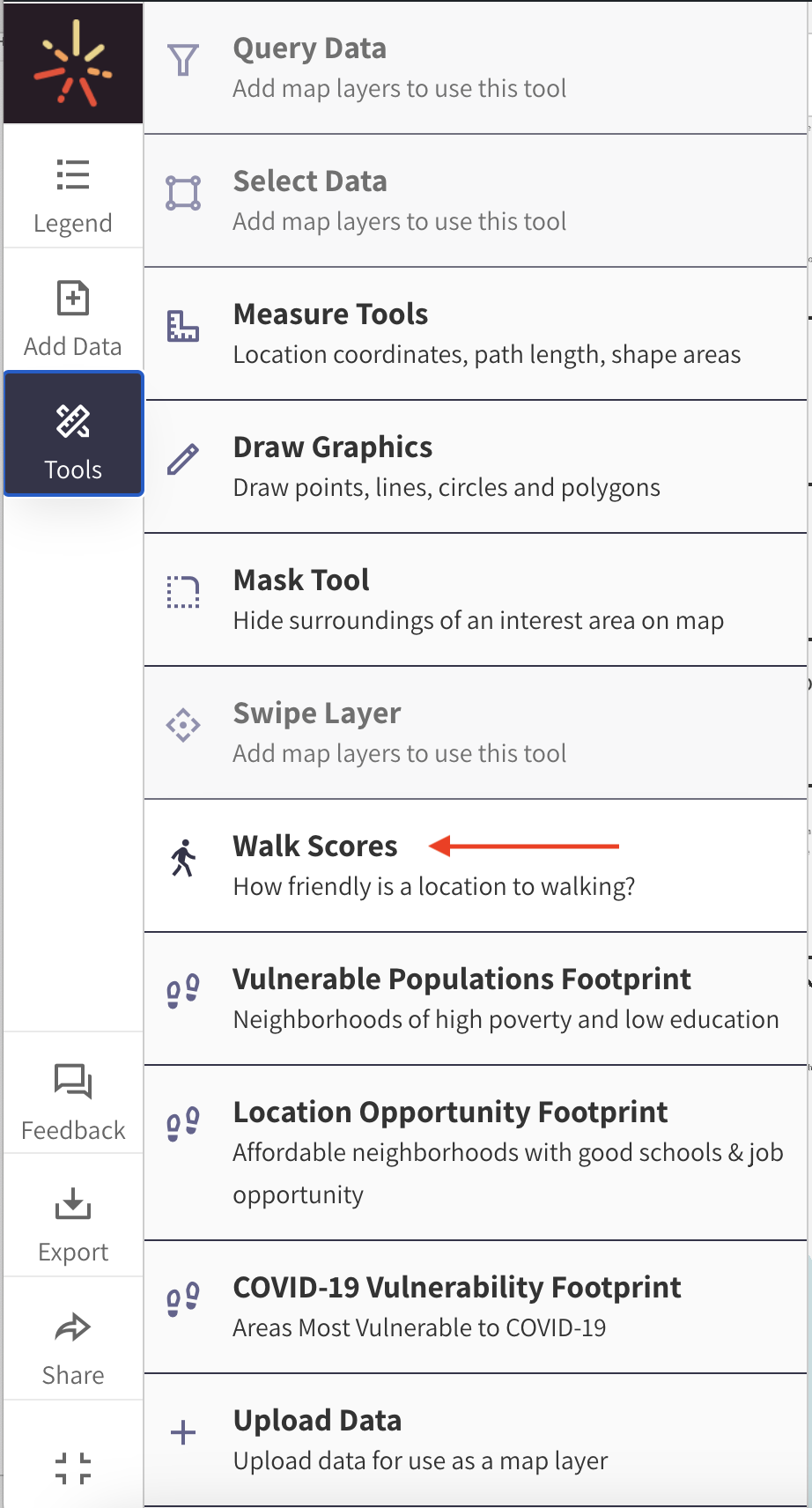 How to Use the Walk Scores Tool - SparkMap