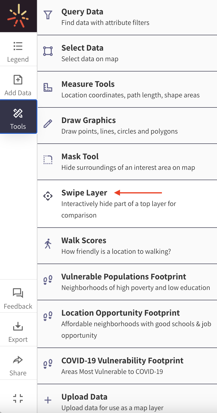 How to Use the Swipe Layer Tool - SparkMap